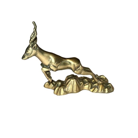Unbranded | Accents | Vintage Brass Antelope Gazelle Impala Leaping ...